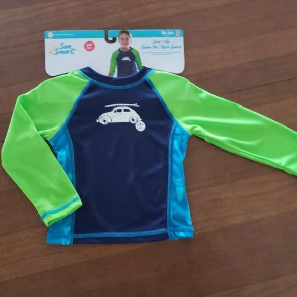 Sun Smart | Swim | Nwt Sun Smart Rash Guard Swim Tee Surfs Up Upf 5 ...
